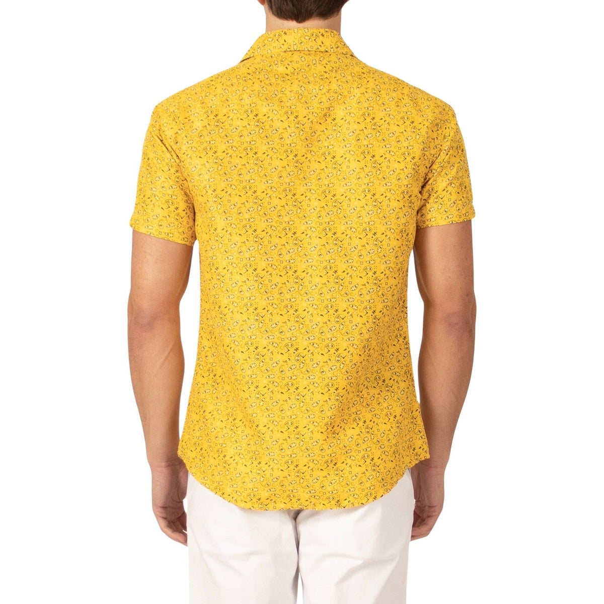 222096 - Yellow Button Up Short Sleeve Shirt– NEO NYC, INC.