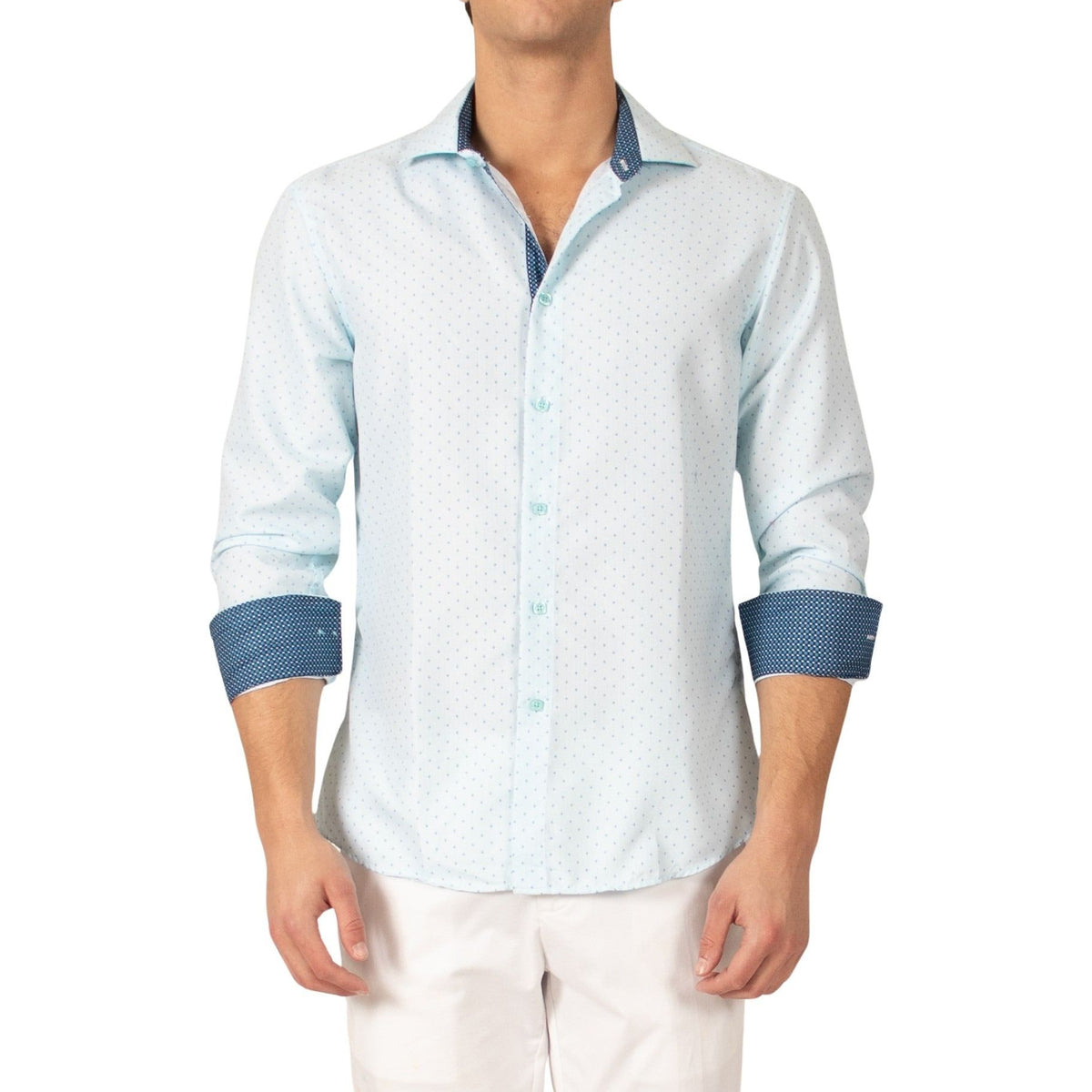232327- Turquoise Long Sleeve Shirt – NEO NYC, INC.