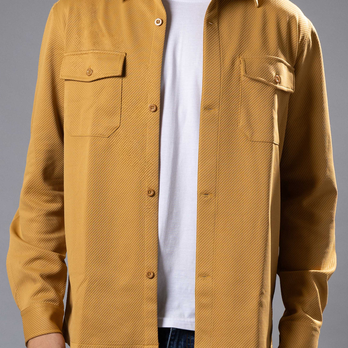 254101 - Beige Textured Twill Shacket – NEO NYC, INC.