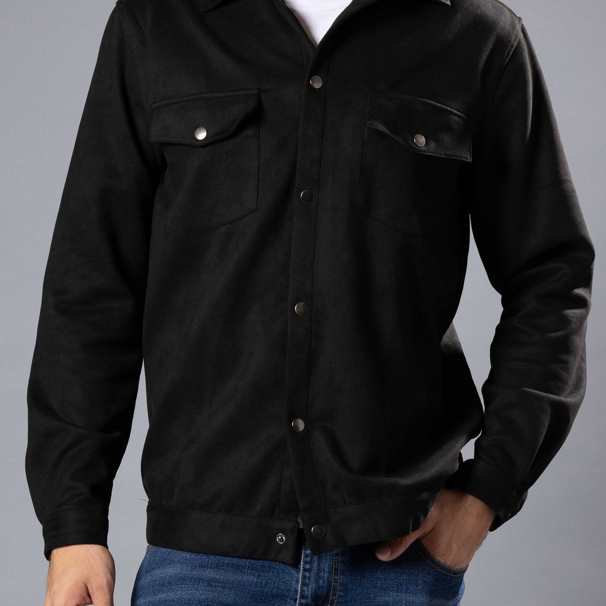 255102 - Black Suede Shacket – NEO NYC, INC.