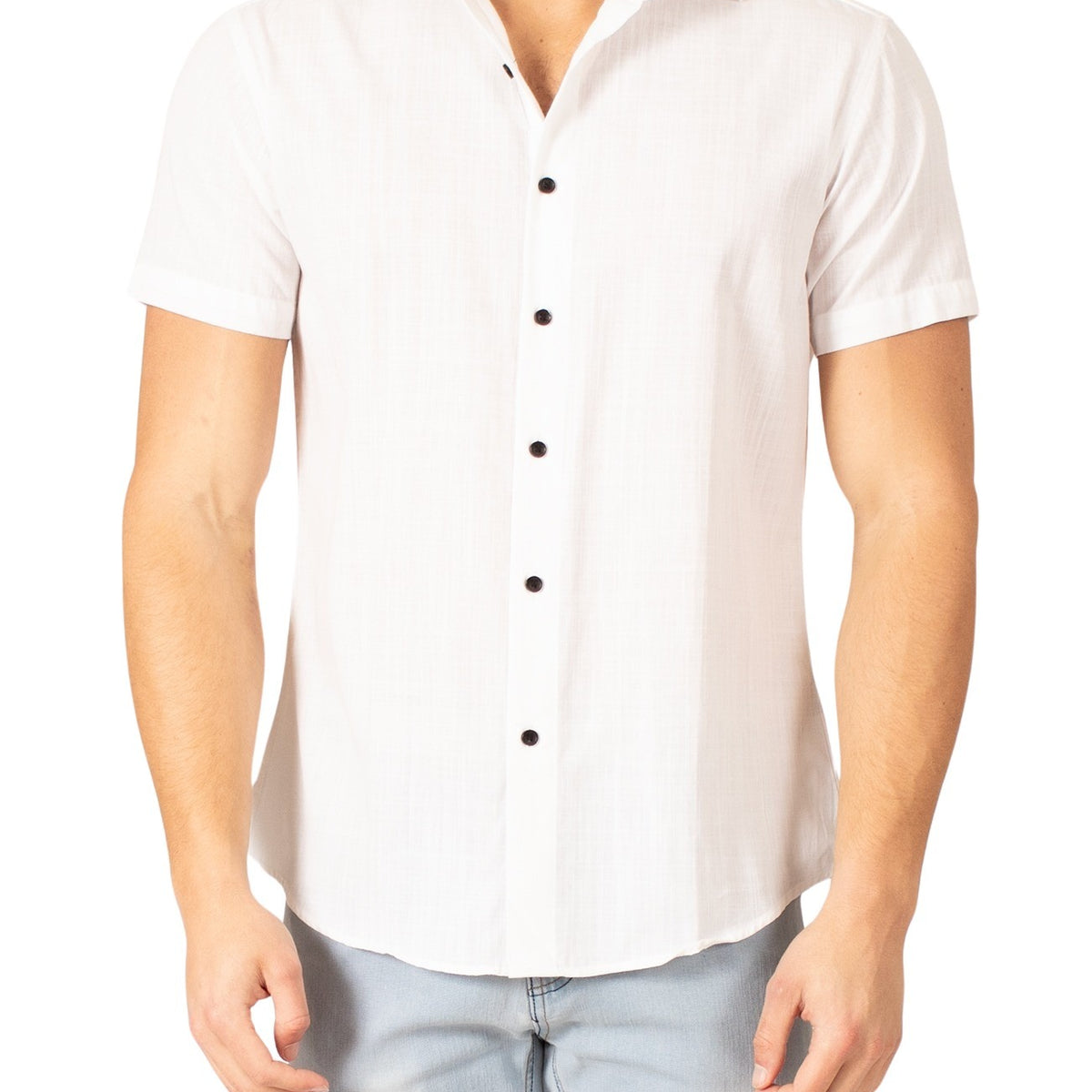 222109 - White Button Up Short Sleeve – NEO NYC, INC.