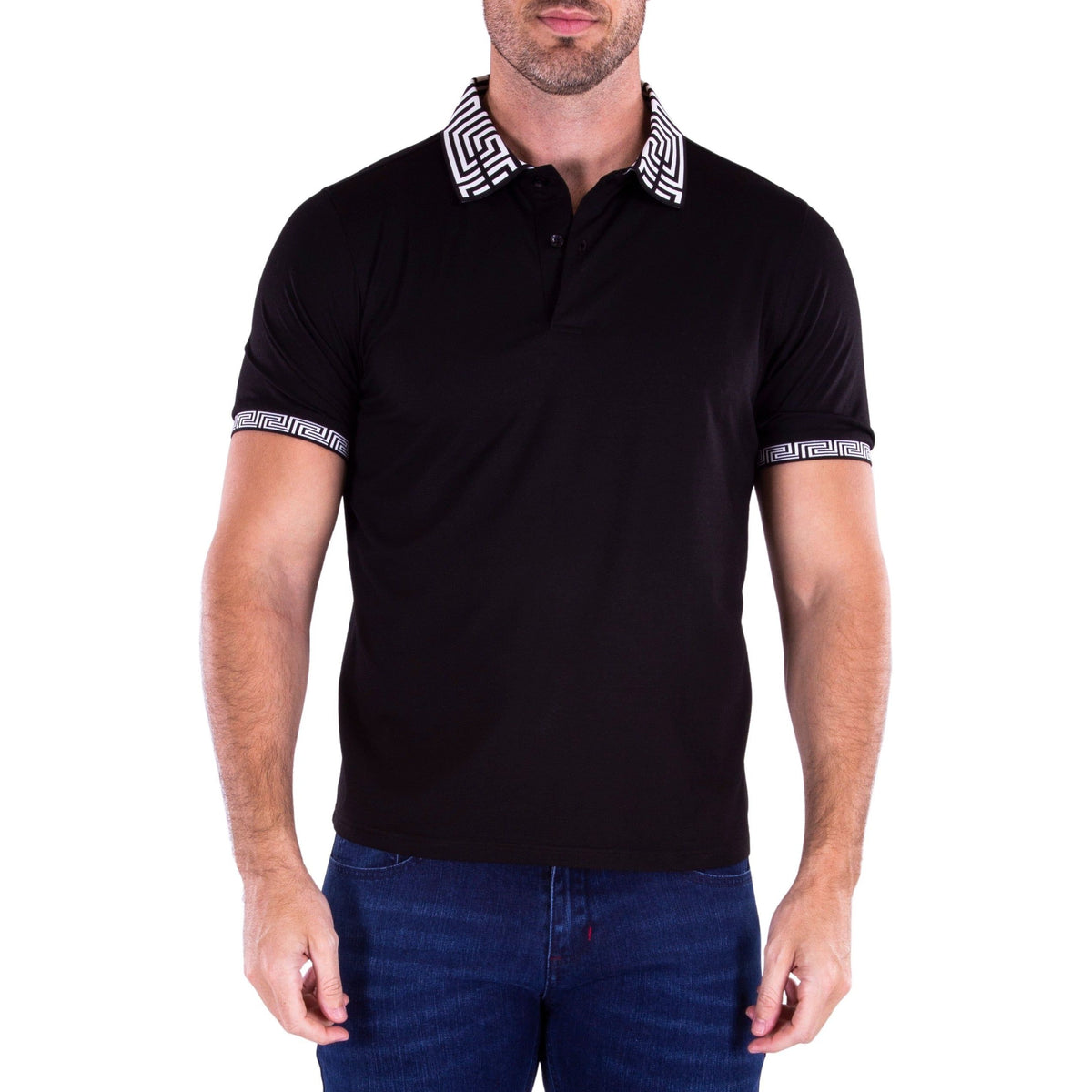221802 - Black Half Button Polo Shirt – NEO NYC, INC.